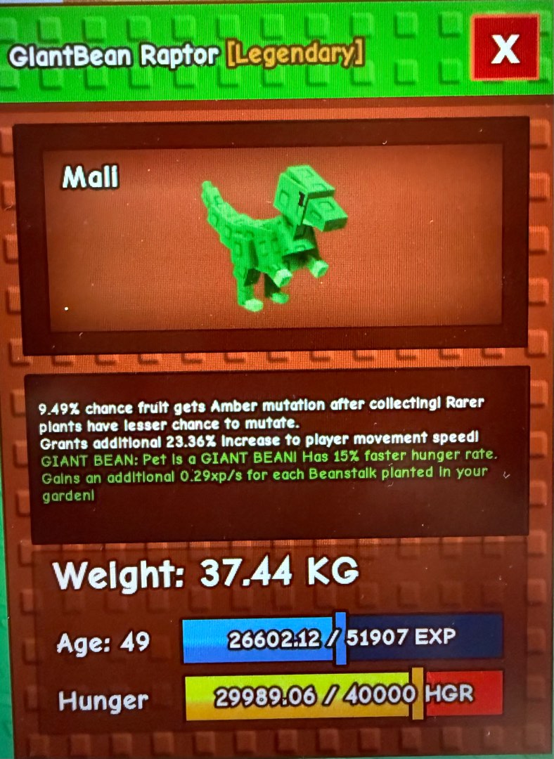 GROW A GARDEN TITANIC PETS , Toucan , Raptor , Giant bean mutation ...