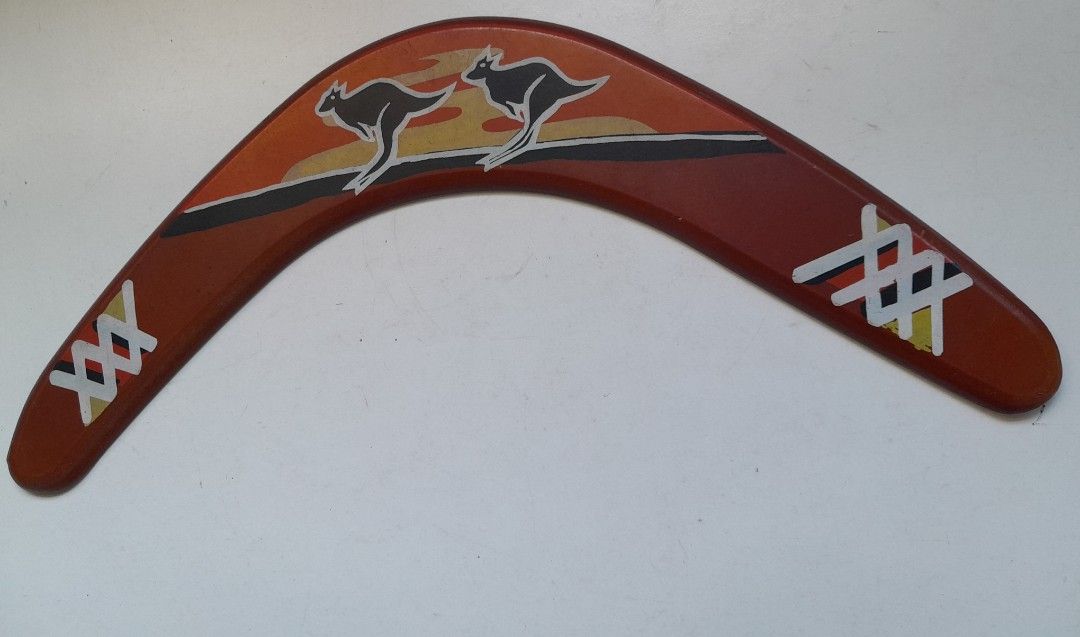 Handmade Australian Boomerang with Kangaroo Design, Hobbies & Toys ...
