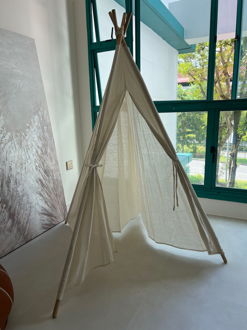 HOOGA Kids Tepee Tent - Cream Colour, Babies & Kids, Baby Nursery ...