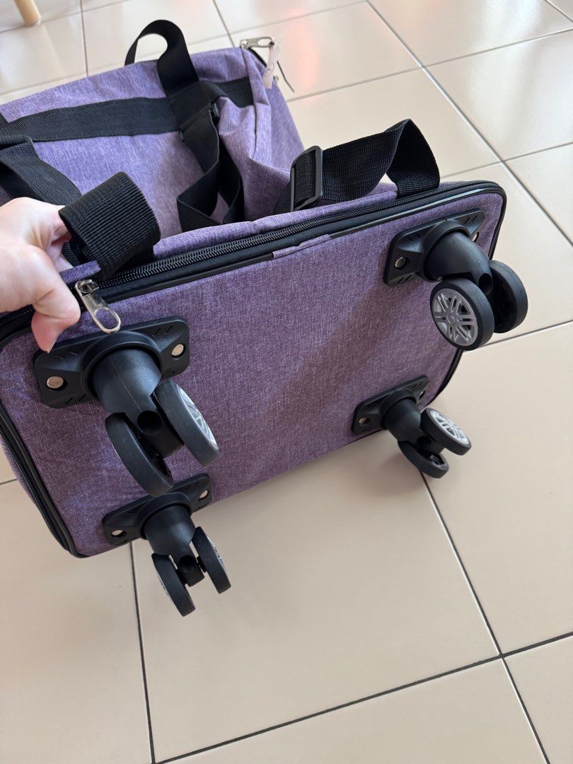 Purple Rolling Bag /backpack with Wheels, Everything Else on Carousell