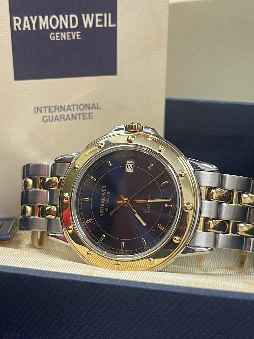 RAYMOND WEIL Tango Blue Dial Men’s Watch, Luxury, Watches on Carousell