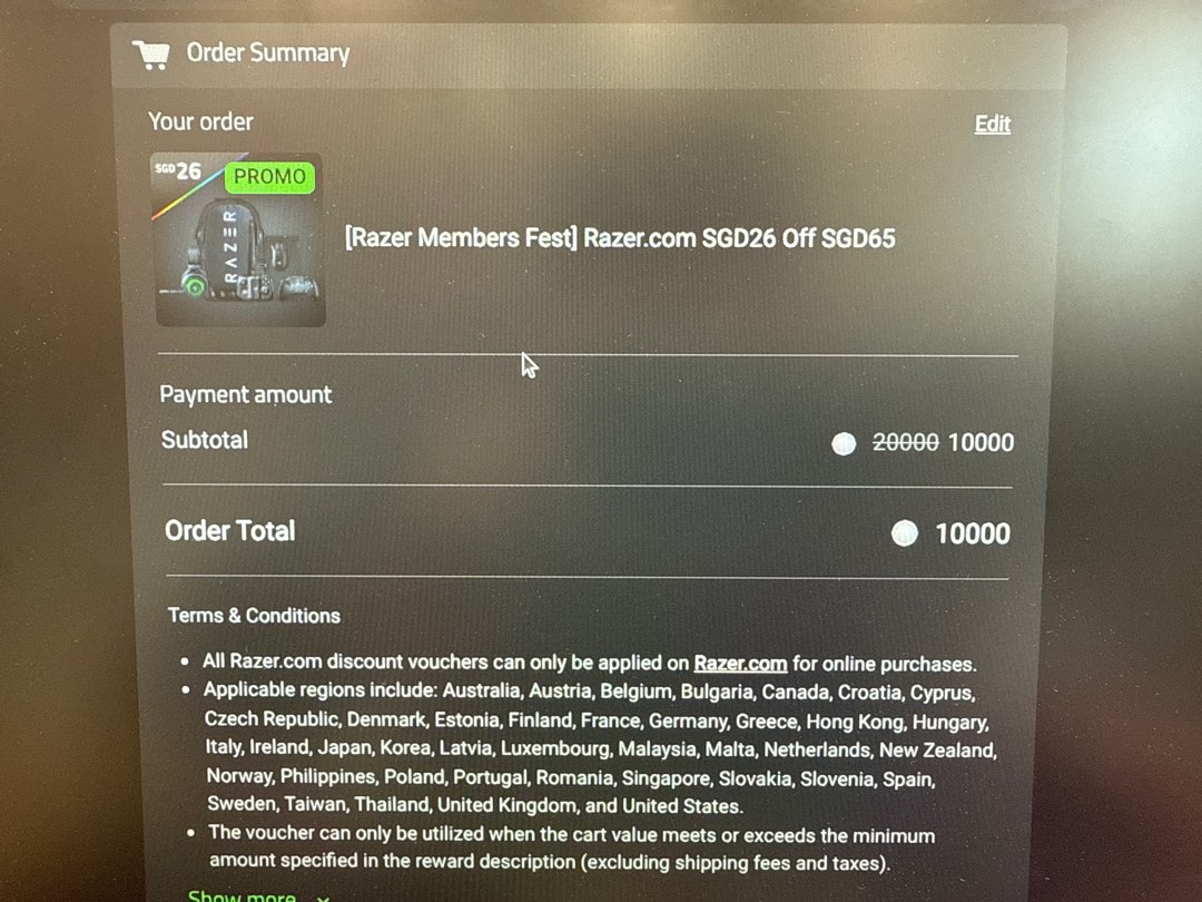 razer.com SGD26 Off Voucher, Tickets & Vouchers, Vouchers on Carousell