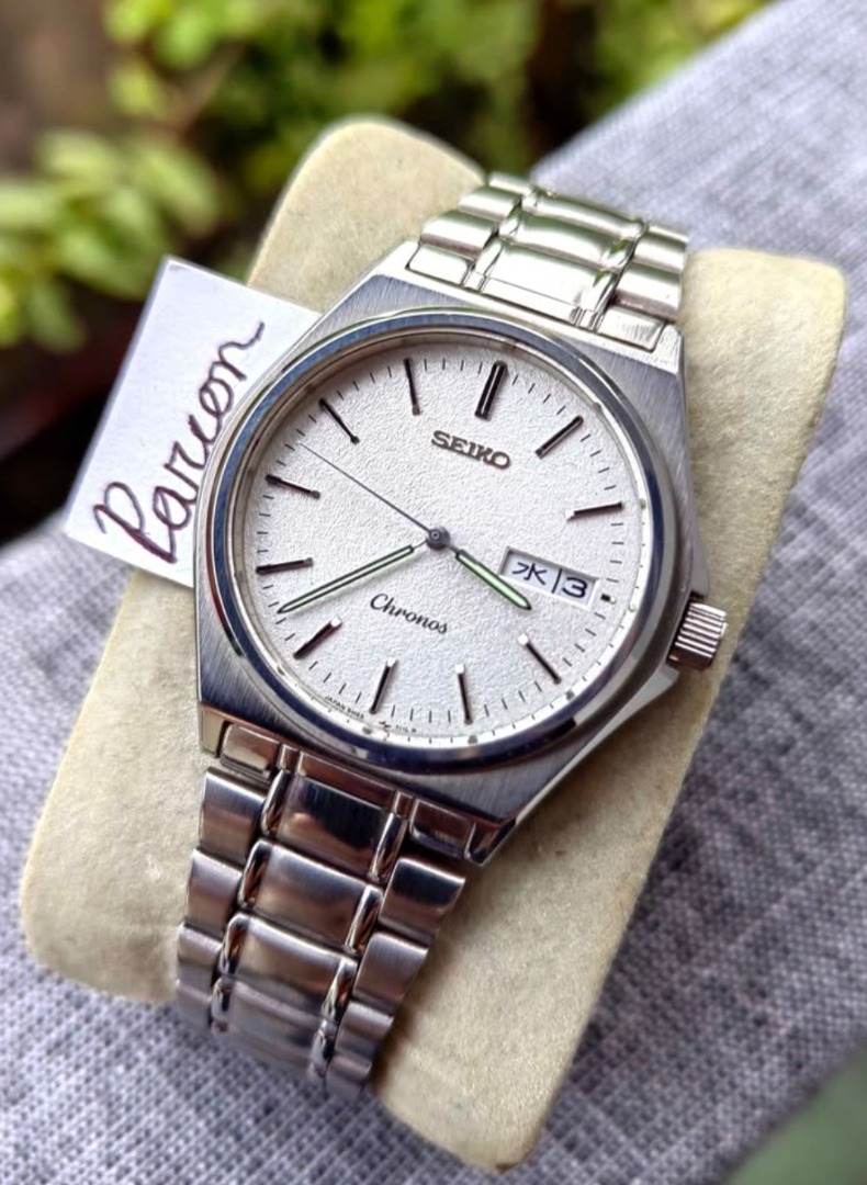 Seiko Quartz Chronos "Rare Diamond Dust Textured SnowFlake Dial 1980 ...