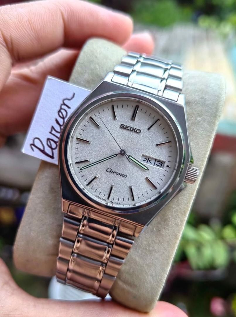 Seiko Quartz Chronos "Rare Diamond Dust Textured SnowFlake Dial 1980 ...