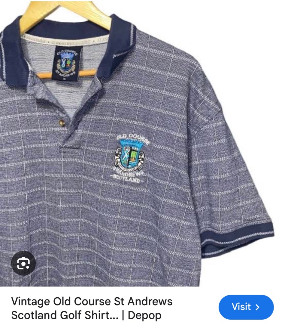 Vintage Old Course St Andrews Scotland Golf Shirt, Men's Fashion, Tops ...