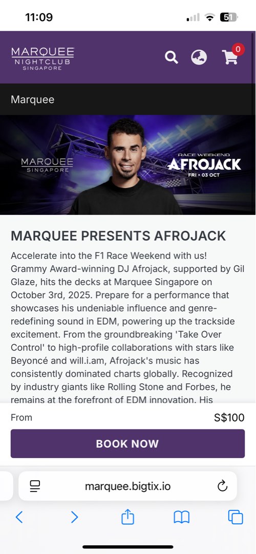 1x Afrojack Ticket Marquee 2025, Tickets & Vouchers, Event Tickets on Carousell