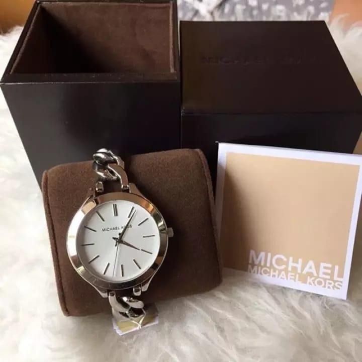 💥 BIG DIWALI SALE 💥 Michael Kors MK3279 Slim Runway White Dial Ladies ...