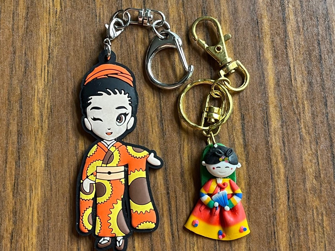 Asian Doll Keychains (Japan & Korean)- 2 pcs, Hobbies & Toys ...