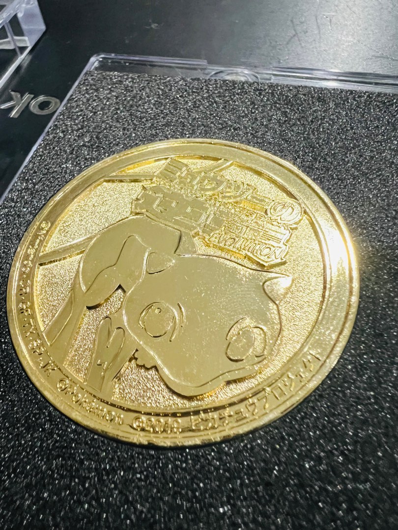 Authentic Nintendo Pokemon Mew / Mewtwo Gold Coin, Hobbies & Toys ...