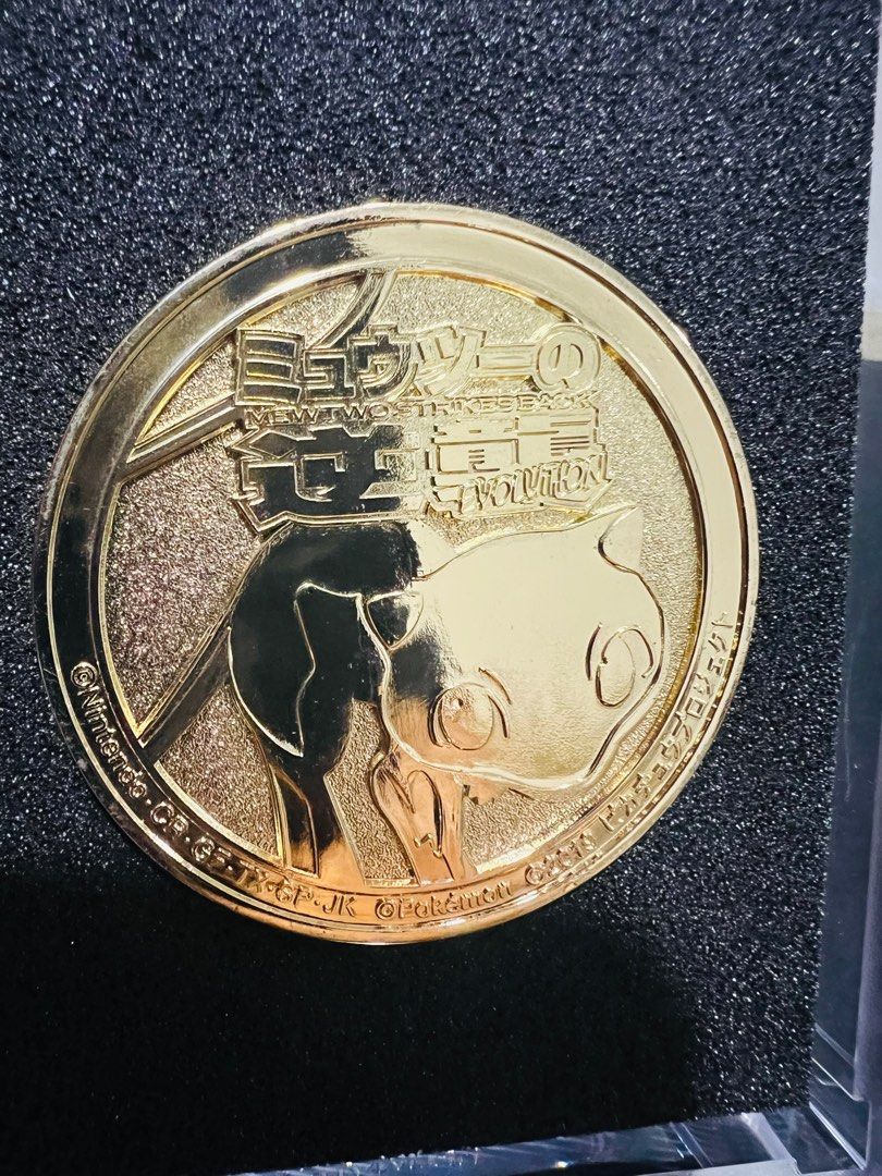 Authentic Nintendo Pokemon Mew / Mewtwo Gold Coin, Hobbies & Toys ...