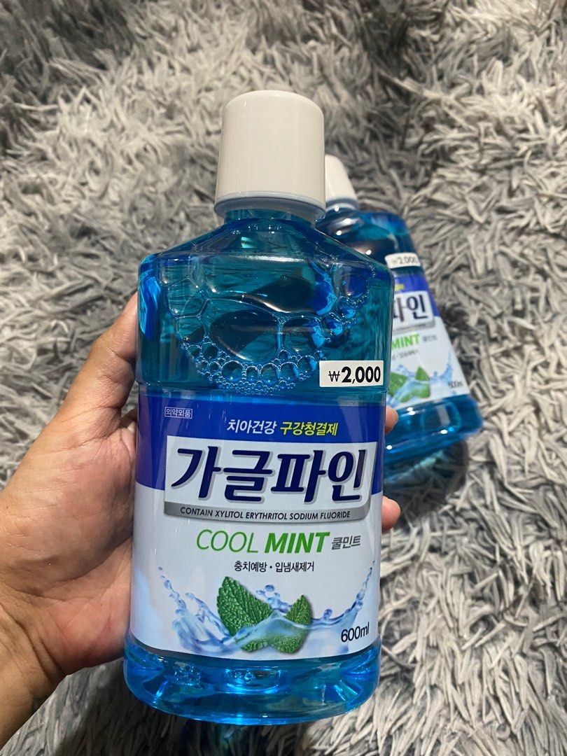 Daiso Korea Mouthwash Cool Mint 600ml price each, Beauty & Personal Care, Oral Care on Carousell