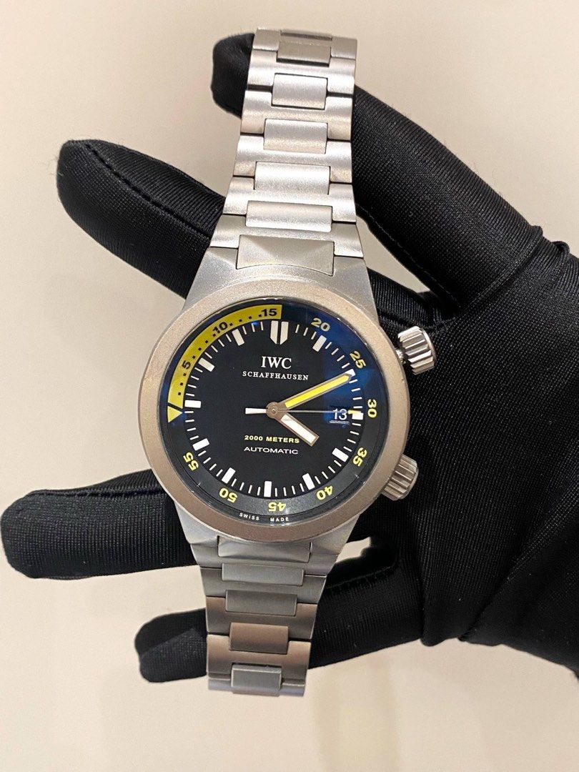 IWC AQUATIMER AUTOMATIC 2000 TITANIUM REF IW3538 BLACK DIAL 42MM ...