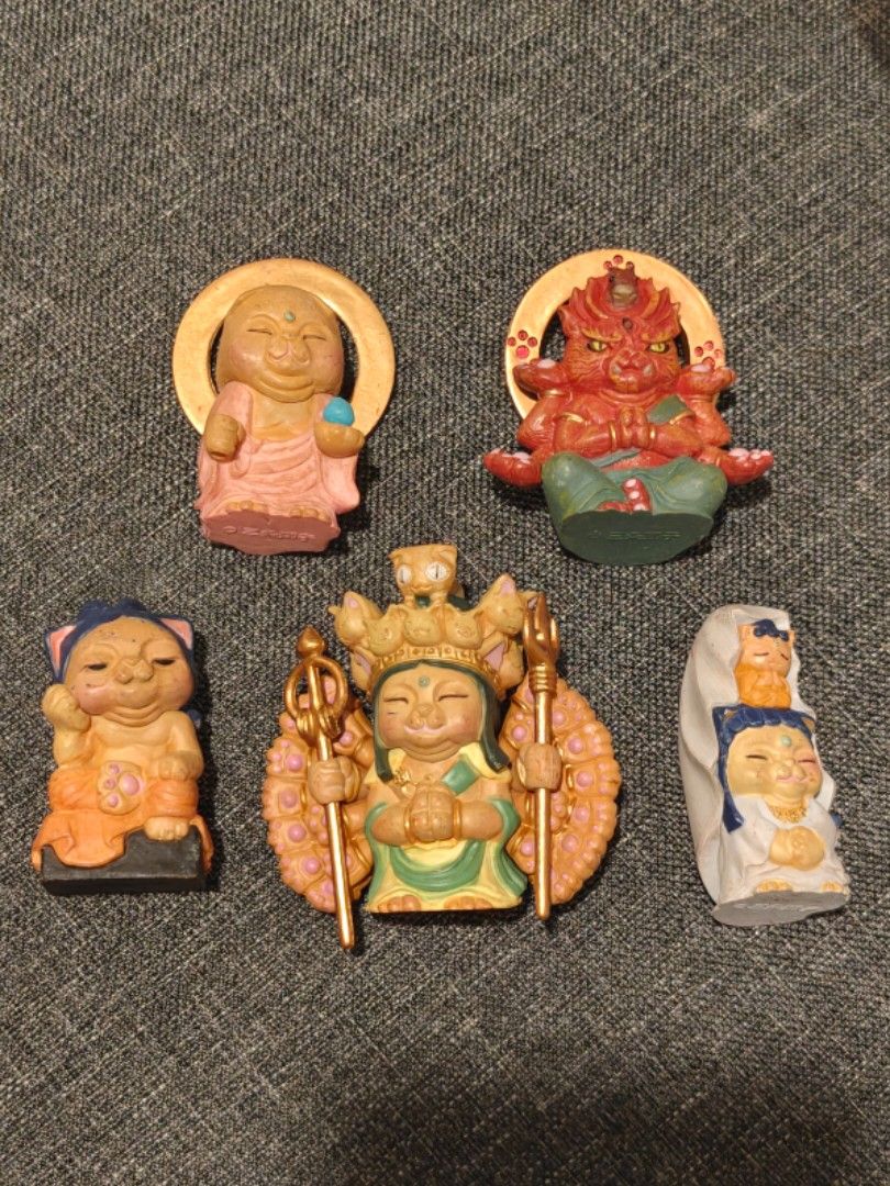 Japanese Qualia Twisted Egg Cat Bodhisattva+Cat Buddha Statue+Maitreya ...