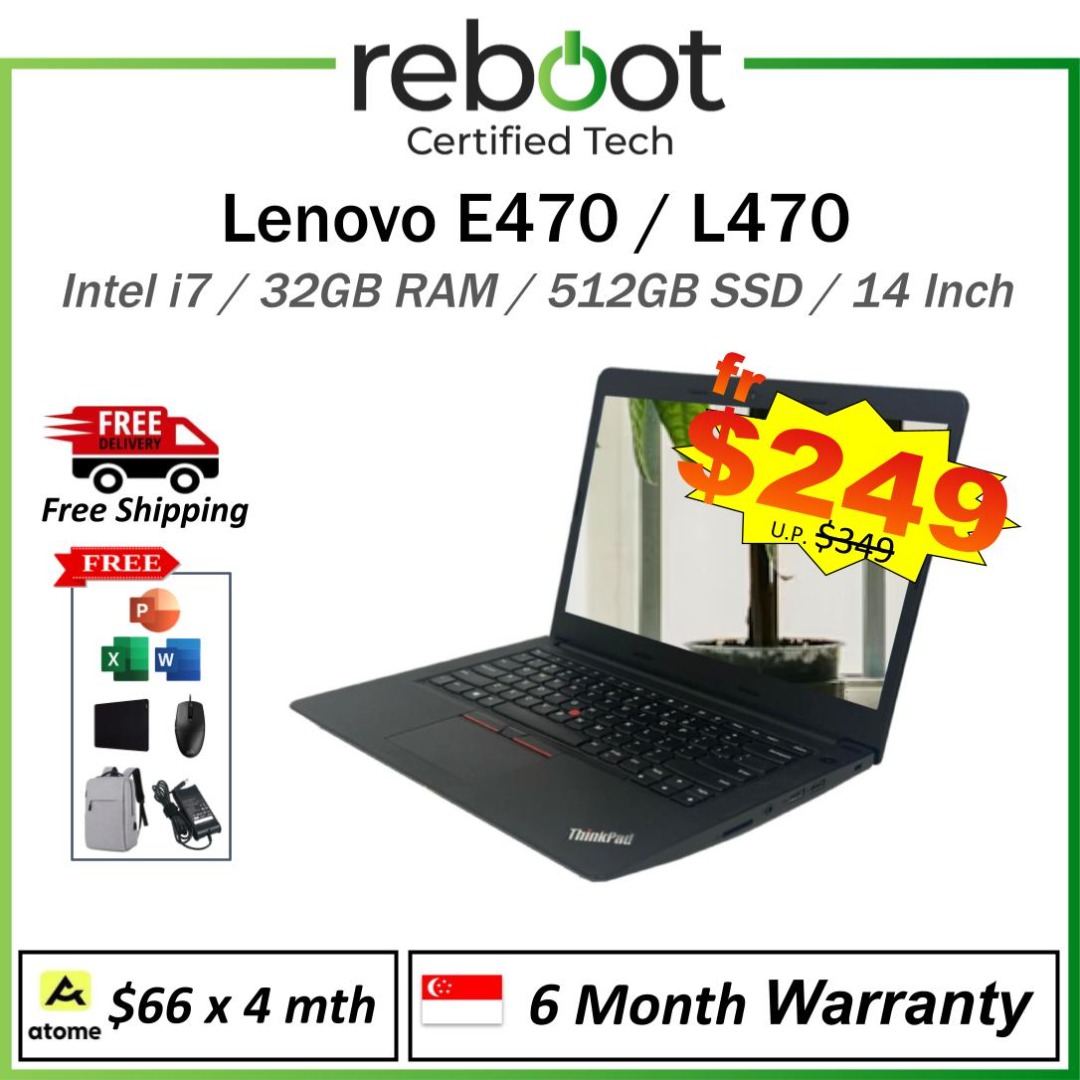 Lenovo E470 Laptop - L470 Laptop - 14 Inch - Up to 512GB SSD - Free MS ...