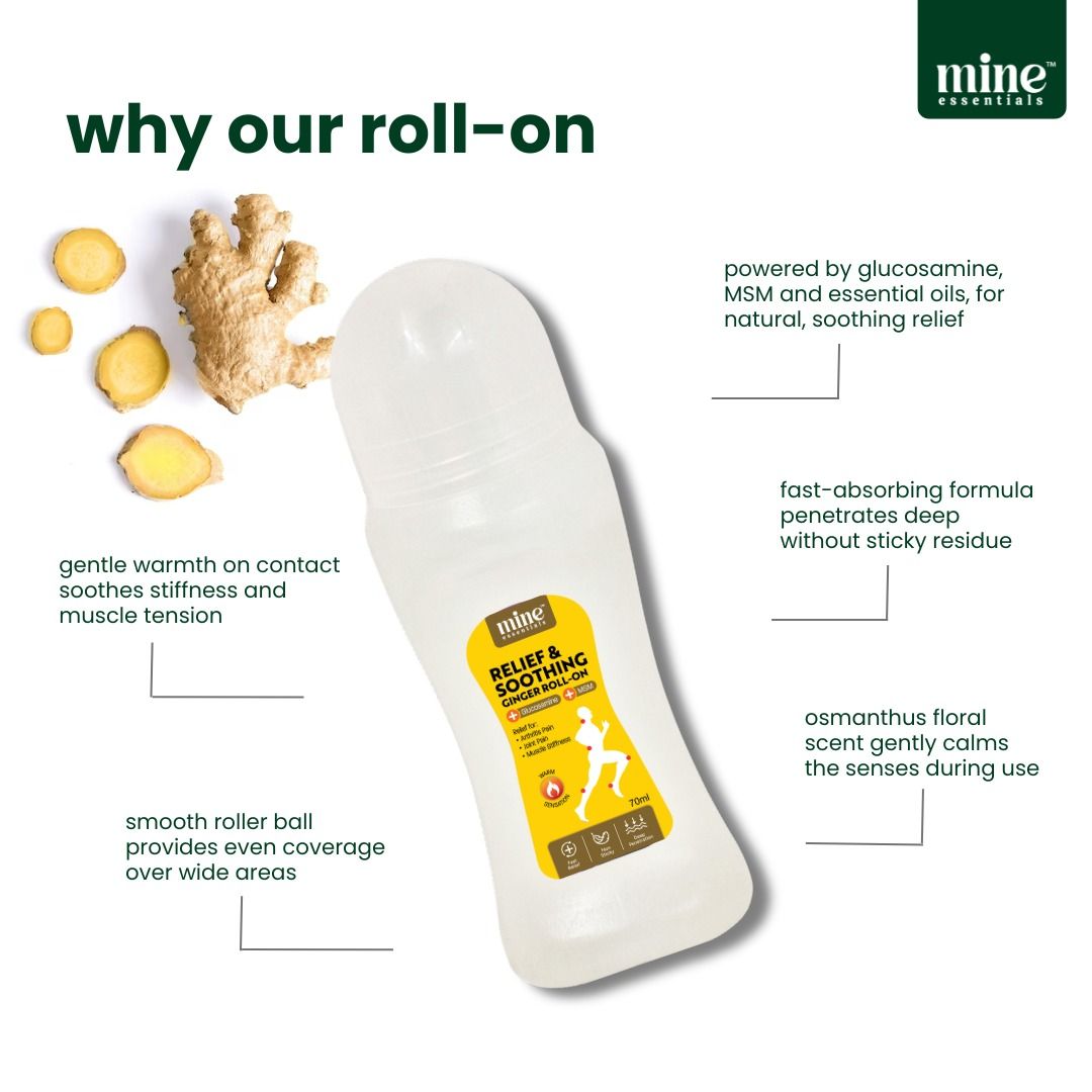 MINE Pain Relief Warm Ginger Roll-on 70ml | Arthritis Pain | Knee ...