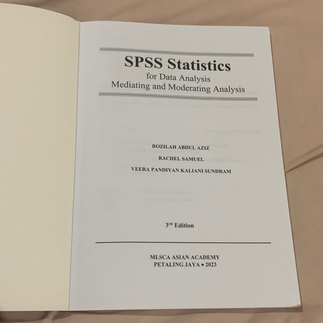 SPSS Statistics for Data Analysis (3rd Edition) MGT648, Hobbies & Toys ...