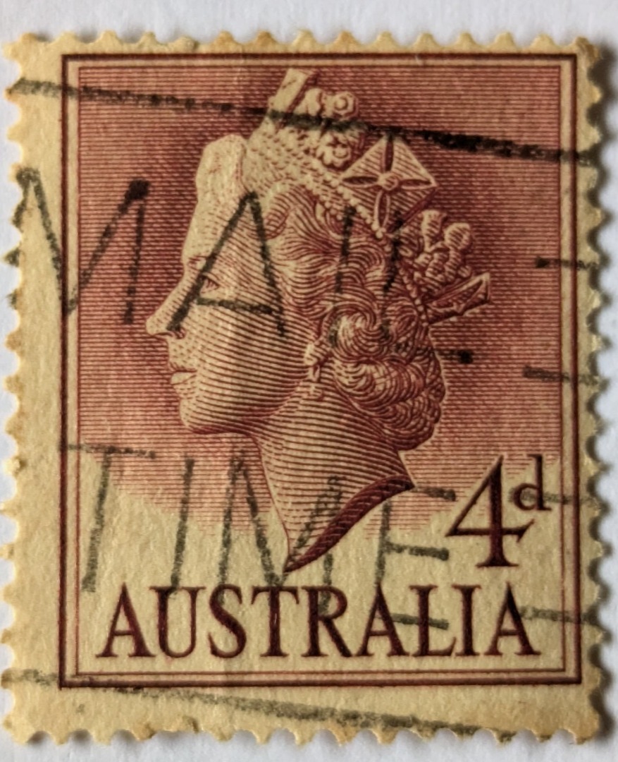 1957 Australia Queen Elizabeth II 4d Stamp, Hobbies & Toys, Memorabilia ...