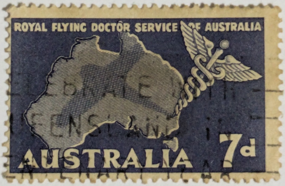 1957 Australia Royal Flying Doctor Service 7d Stamp, Hobbies & Toys ...