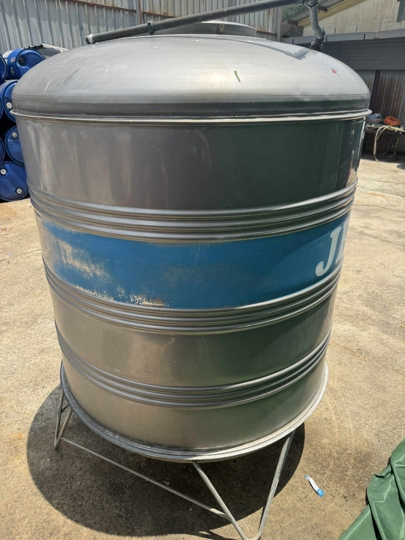 4x6ft Steel Vertical Water Tank Round Bottom Tangki Air, Furniture ...