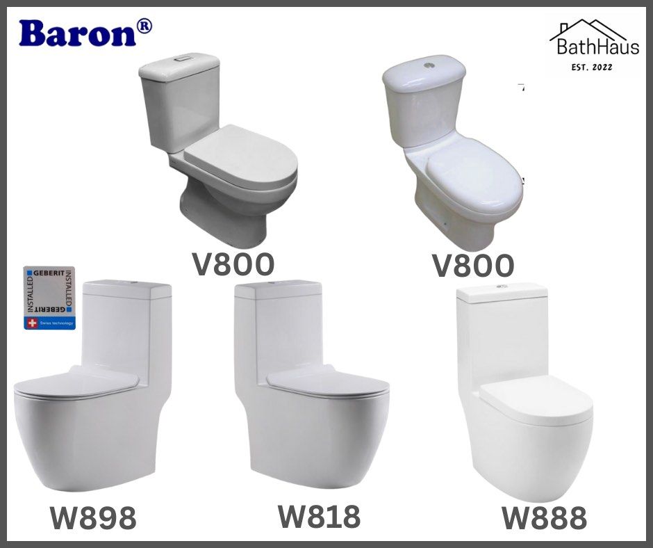 BARON TOILET BOWL TORNADO / RIMLESS / WASHDOWN GEBERIT SYSTEM - [WA 855O688O] , Furniture & Home ...