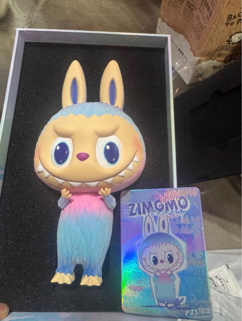 全新 隱藏款 2025北京PTS限定 Zimomo Fuzzy-neon fuzzy neon 手辦 labubu popmart 泡泡瑪特 ...