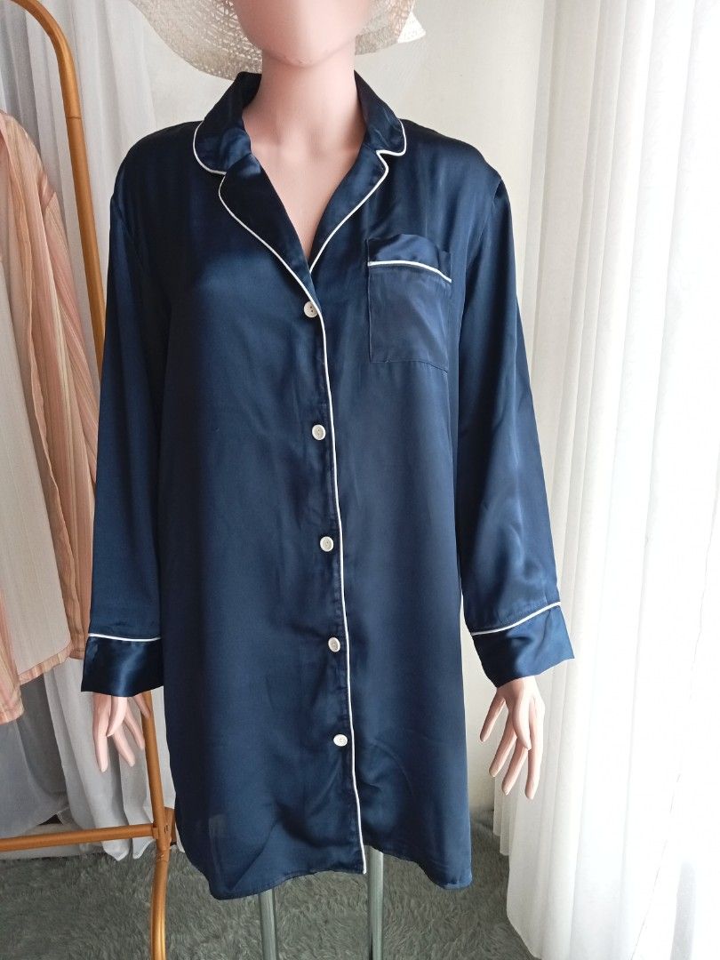 👙 "VERAWANG" DASTER KEMEJA PAJAMAS SILK 👙, Fesyen Wanita, Pakaian Wanita, Gaun & Rok di Carousell