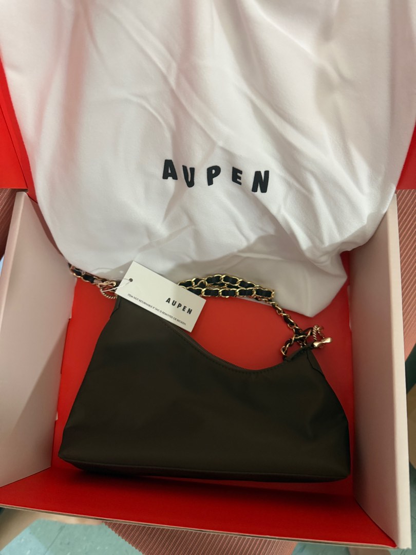 Aupen Nylong Bag with Gold Chain, Women's Fashion, Bags & Wallets ...