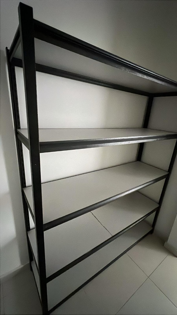 Black Metal Shelving Unit, Furniture & Home Living, Furniture, Shelves ...