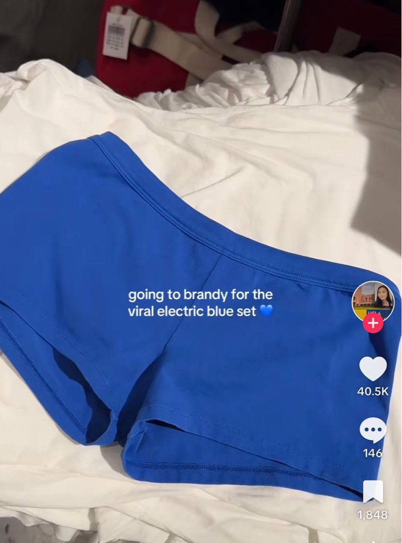 brandy melville electric blue boyshort bnwt, Women's Fashion, Bottoms ...