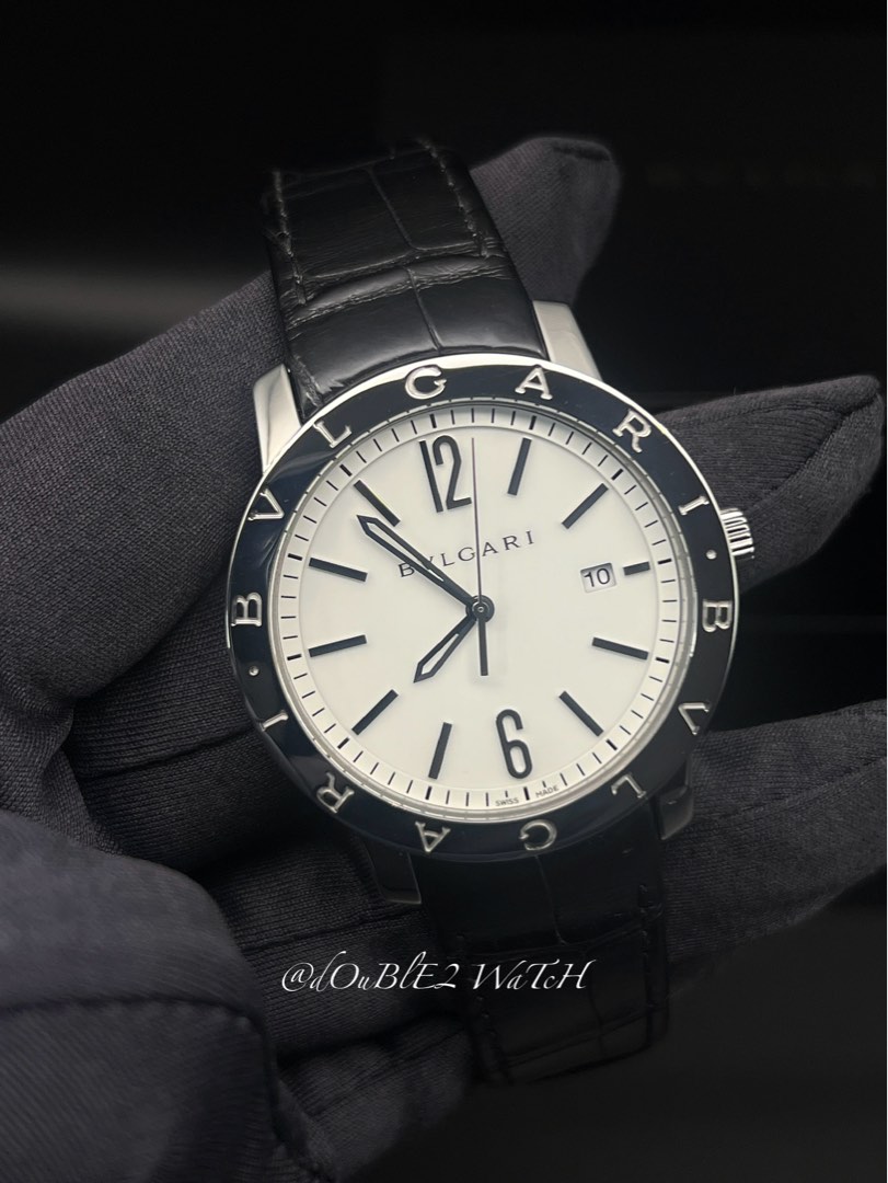 Bvlgari Signature Automatic Date Watch 41mm Silver Dial Reference ...