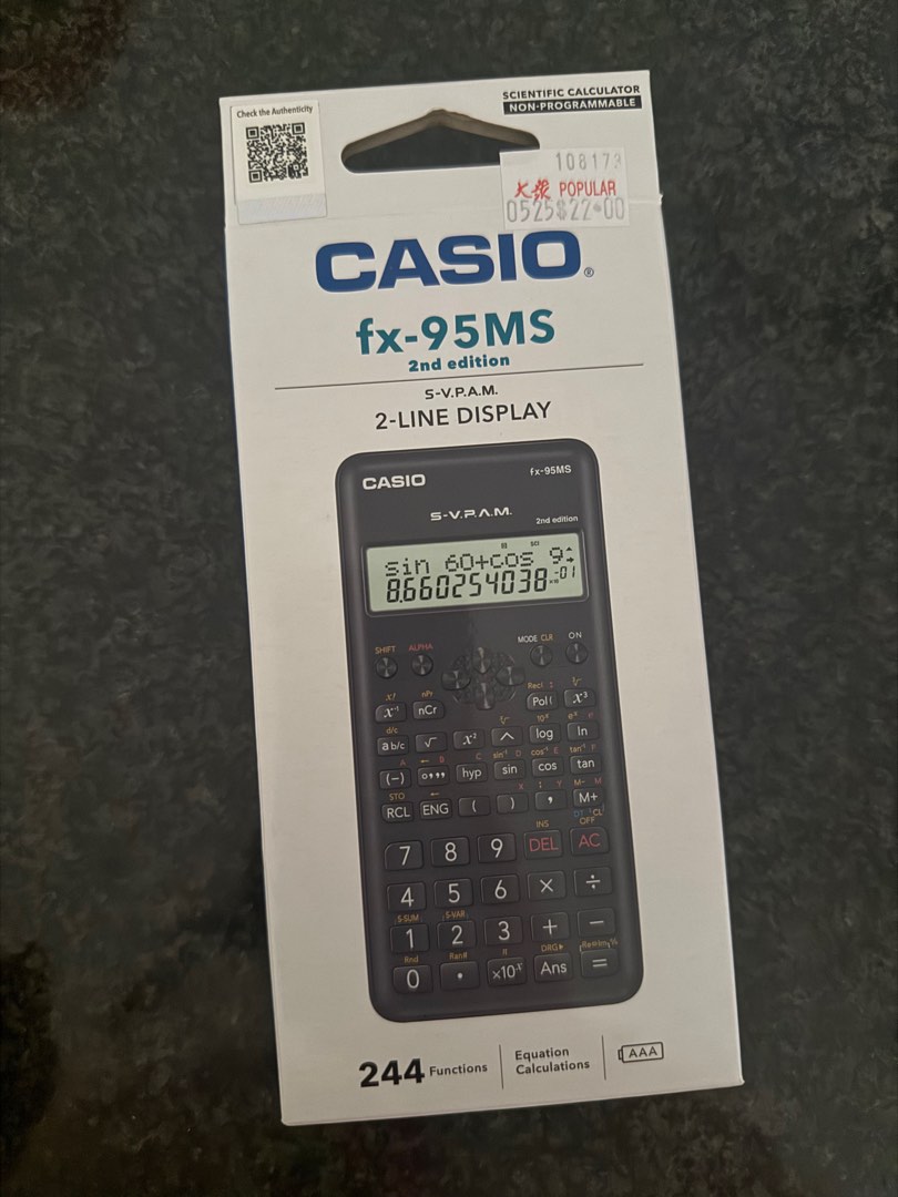 Casio fx-95MS 2nd Edition Scientific Calculator, Hobbies & Toys, Stationery & Craft, Stationery ...