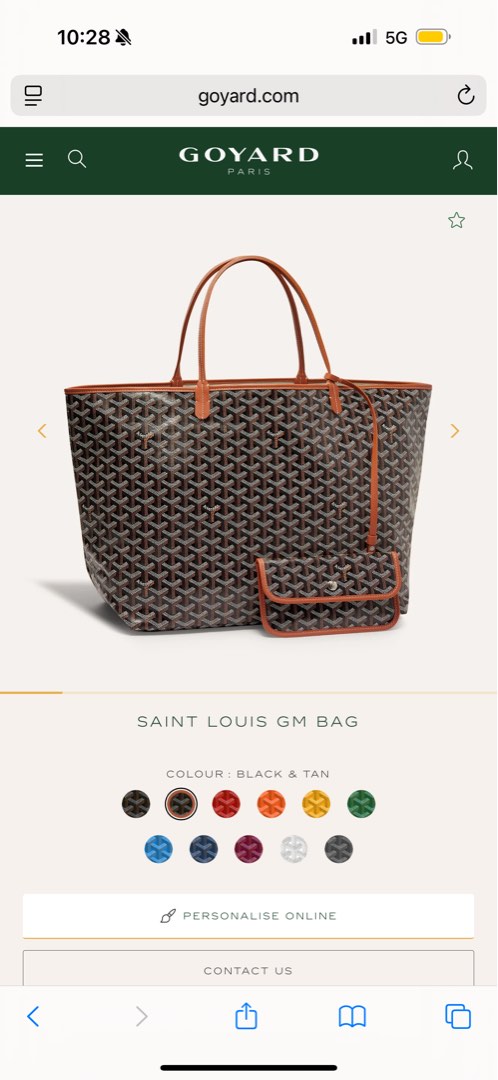 Goyard Saint Louis GM Bag - Black & Tan, Luxury, Bags & Wallets on ...