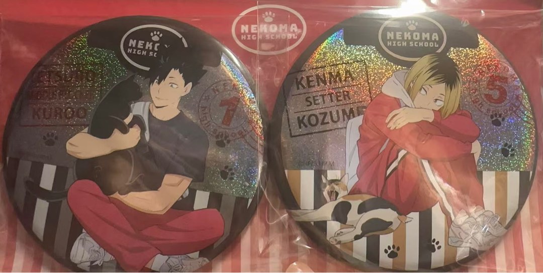 Haikyuu Nekoma High School Kuroo & Kenma Badges, Hobbies & Toys ...