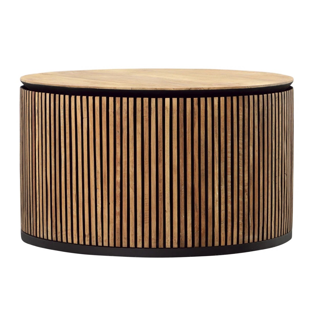 JAYDEN I Modern Minimalist Cocktail I Teak Wood I Coffee Table I Round ...