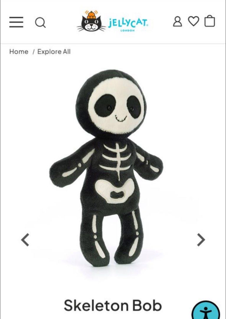 Jellycat Amuseables Skeleton Bob Plush Toy, Hobbies & Toys, Toys ...