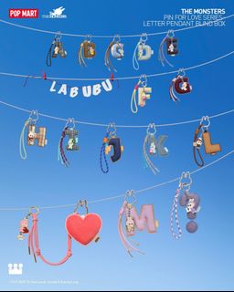 POP MART labubu Pin For Love series Letter Pendant Blind Box Keychain ...