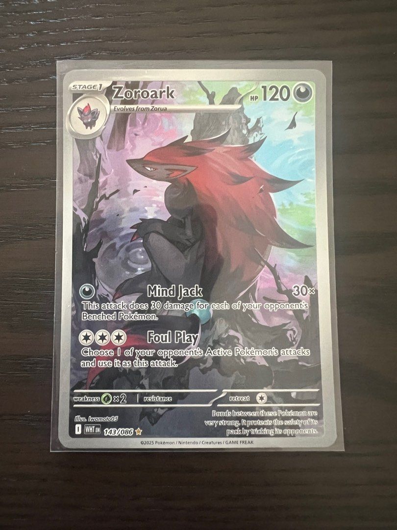 Pokémon TCG : White Flare - Zoroark 143/086 Illustration Rare, 興趣及遊戲 ...