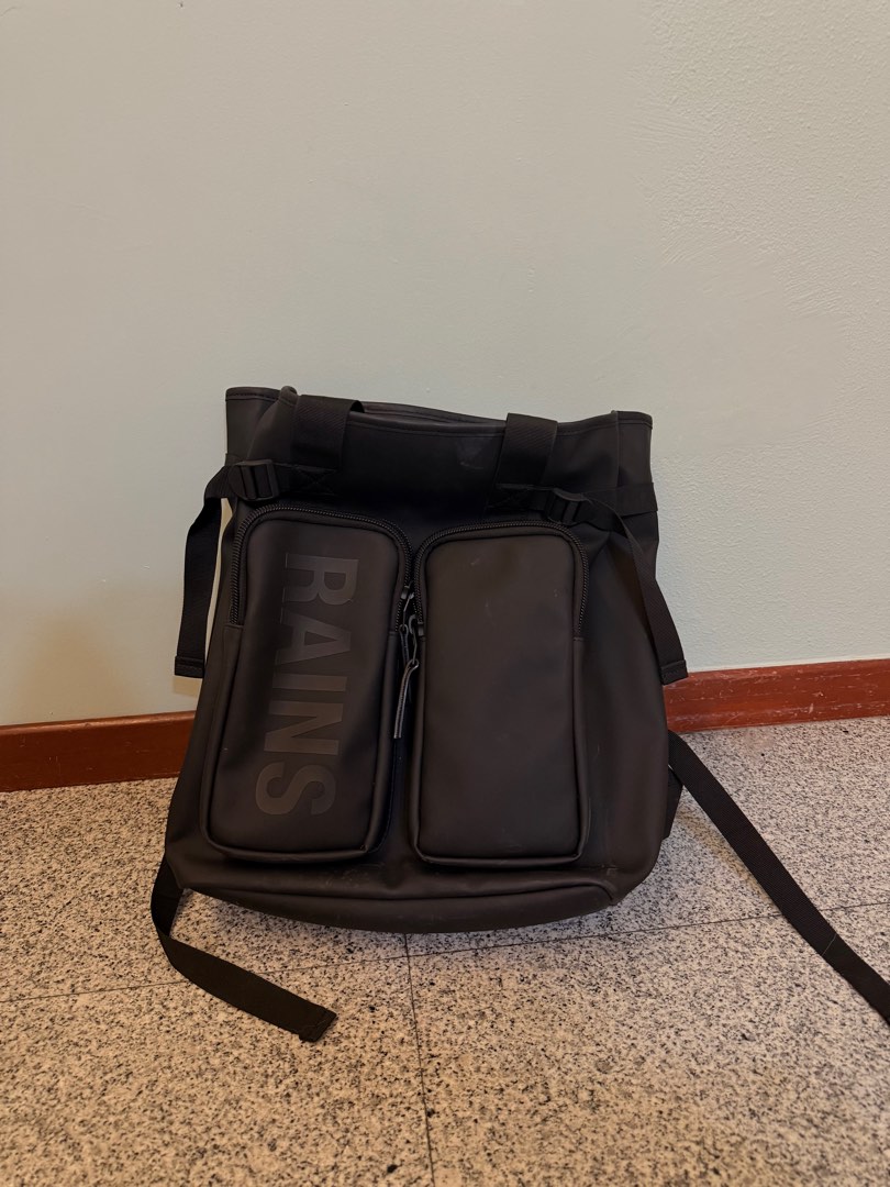 Rains Tote Backpack - Black, Men's Fashion, Bags, Backpacks on Carousell