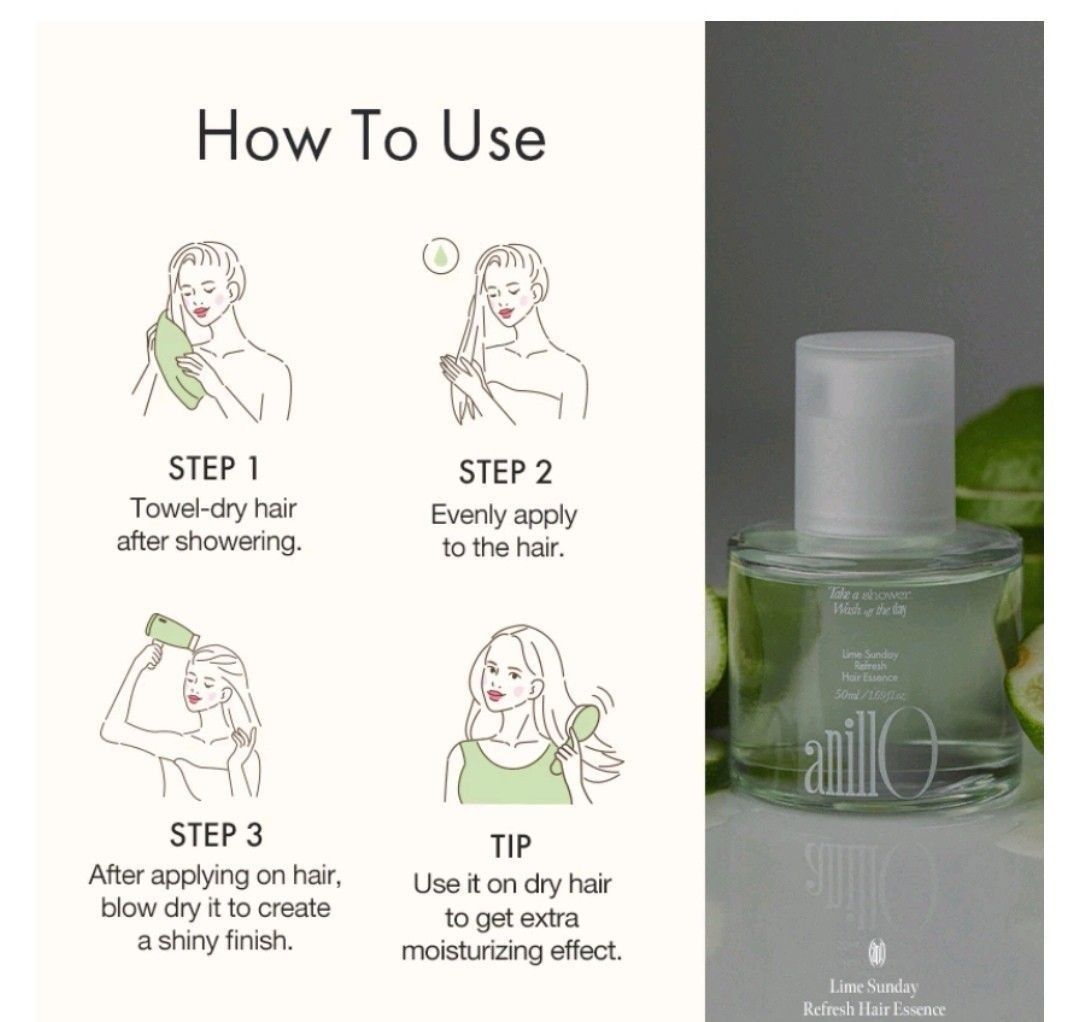 Raum anillo hair essence oil ampoule Rosy night repair lime Sunday ...