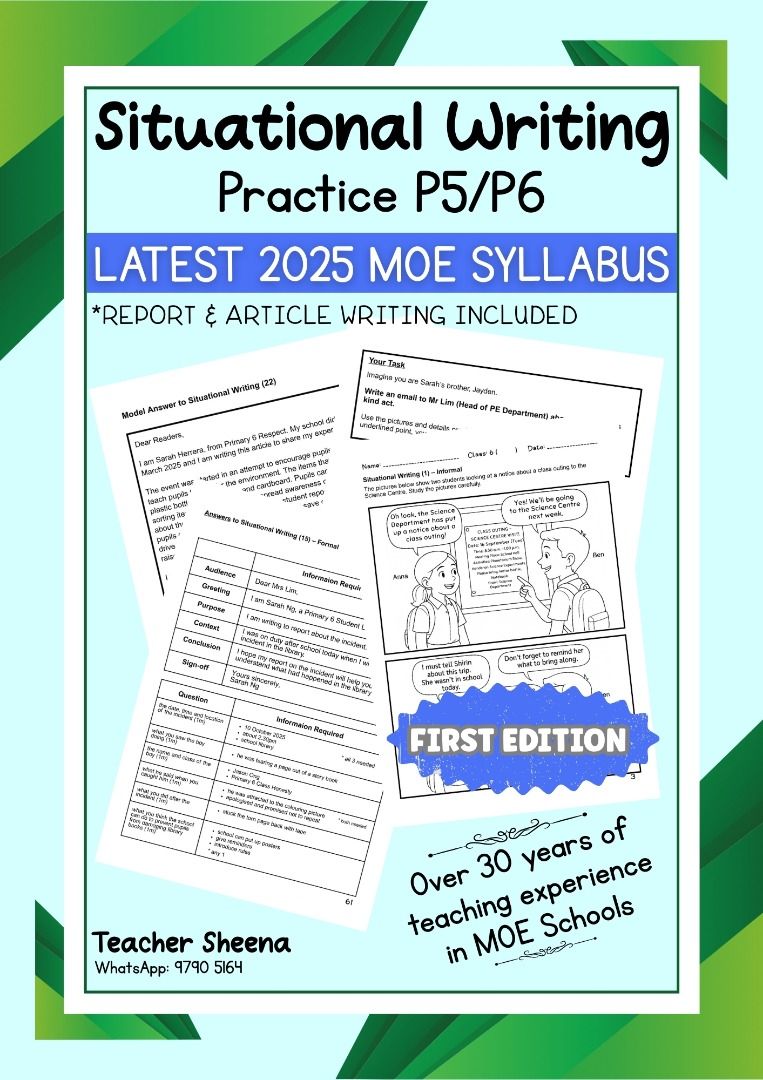 (NEW 2025 SYLLABUS) PSLE English Paper 1 Situational Writing Digital ...