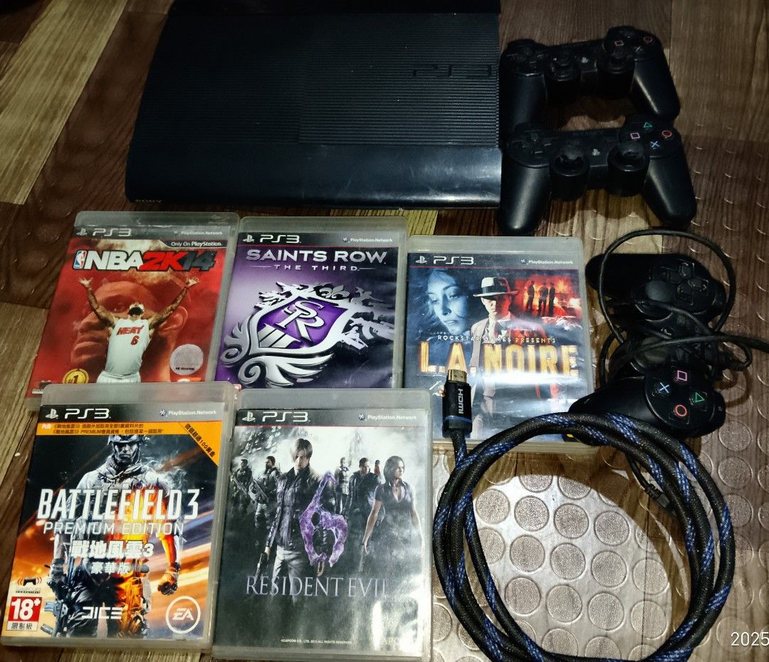 SONY PS3 + 3 consoles + power chord and 5 Games Bundle, Video Gaming, Video Game Consoles ...