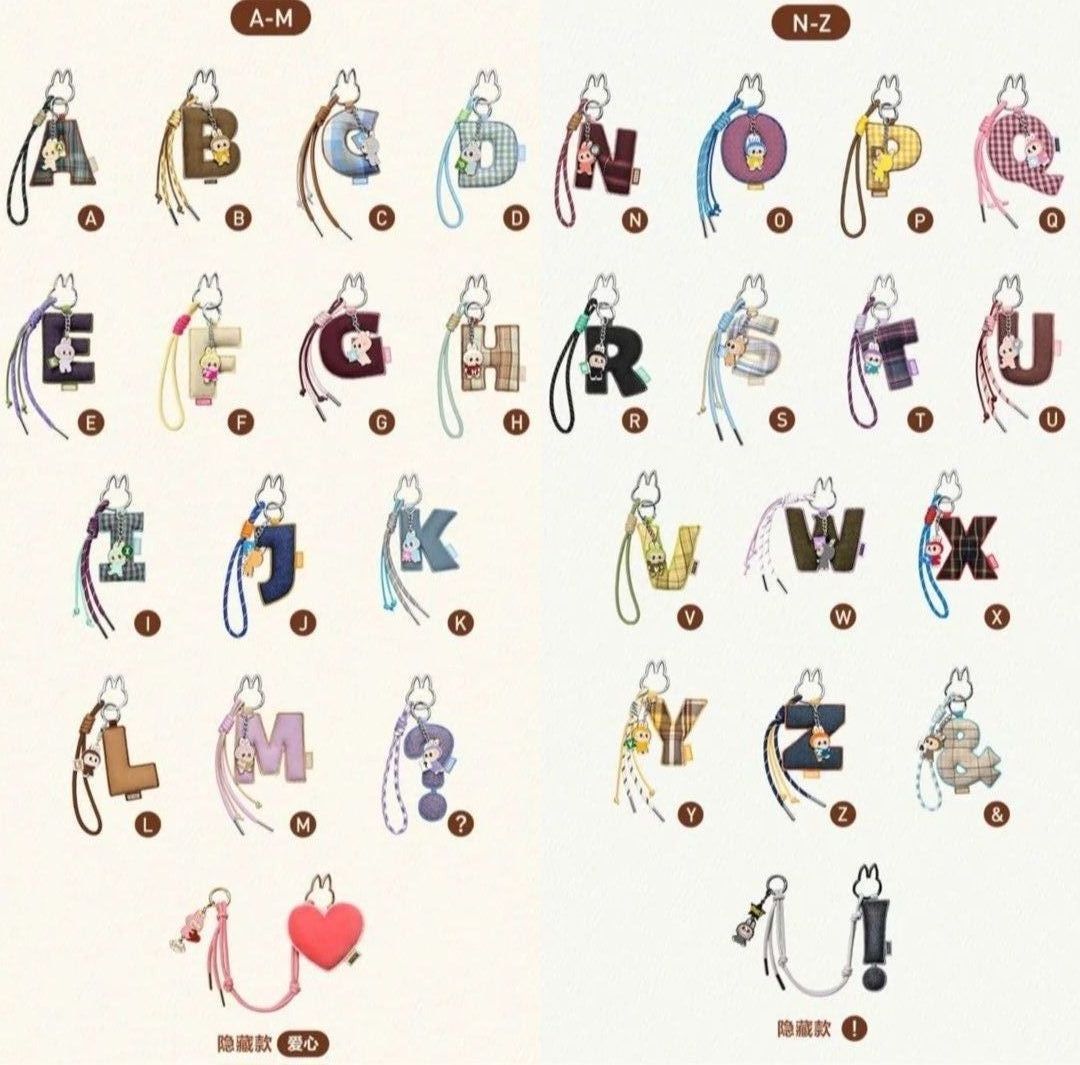 The Monsters, Labubu , Pin for Love Series- Letter Pendant Blind Box (A ...