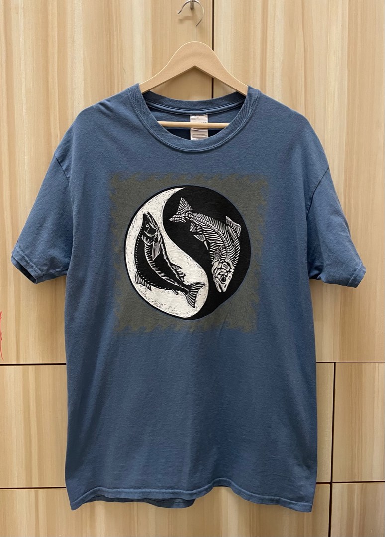 Vtg 90s Ray Troll Trollart Yin Yang Fish Tee, Men's Fashion, Tops ...