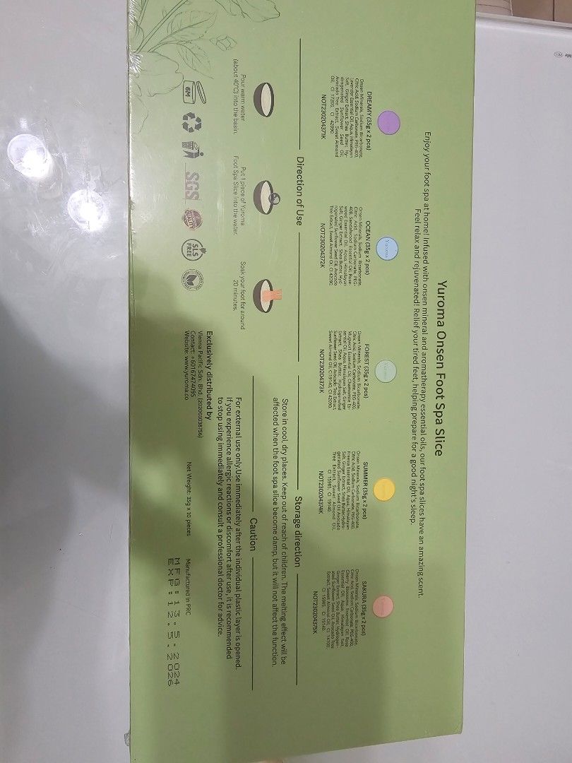 Yuroma Onsen Foot Spa Slice - Green Box, Beauty & Personal Care, Foot ...