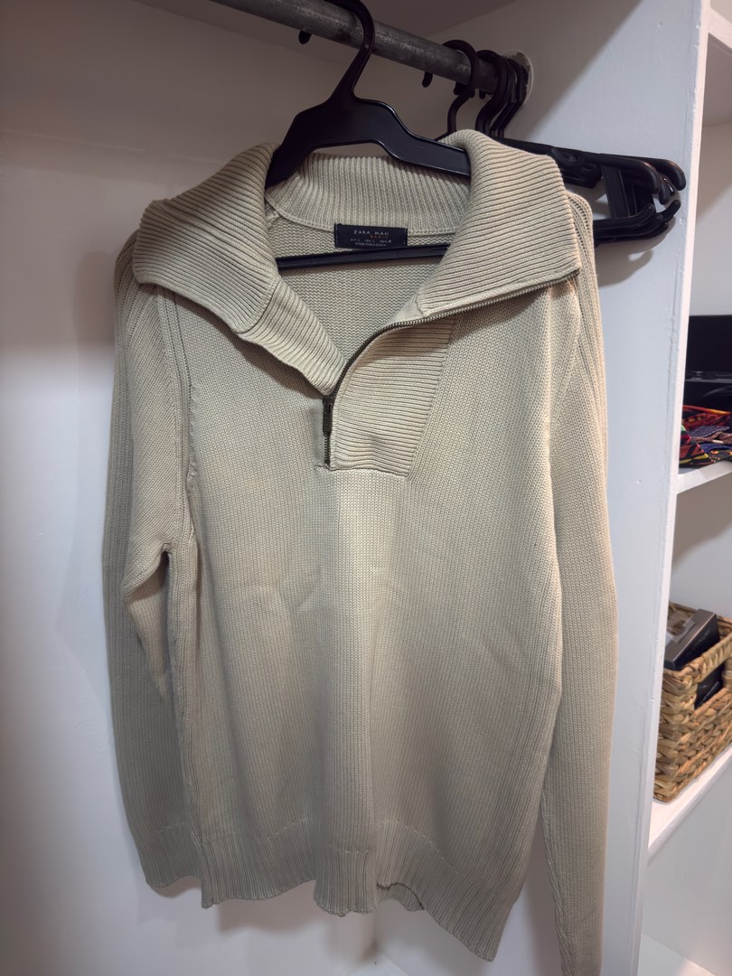 Zara Man Basic Vintage Knitted Sweater, Men's Fashion, Coats, Jackets ...
