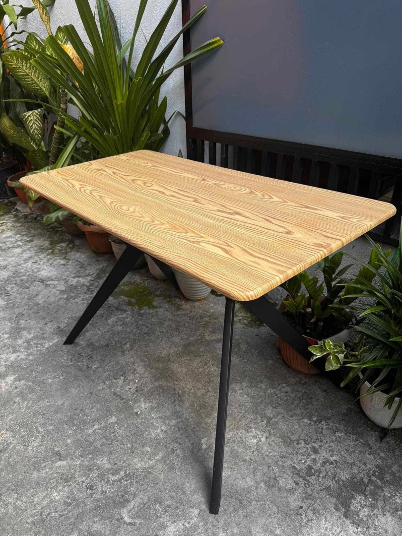 120*60*75cm dining or restobar table laminated top metal legs ...