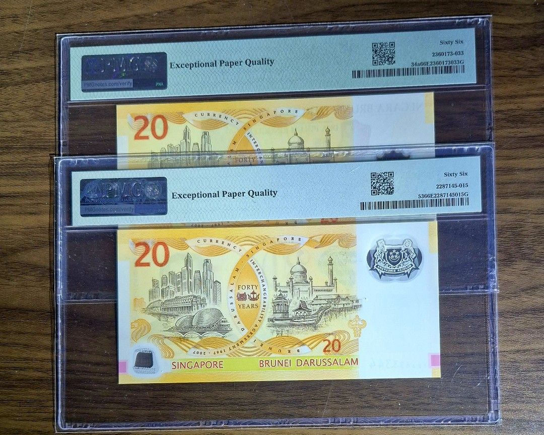 2007 SG & Brunei $20 Commemorative Notes, Hobbies & Toys, Memorabilia ...