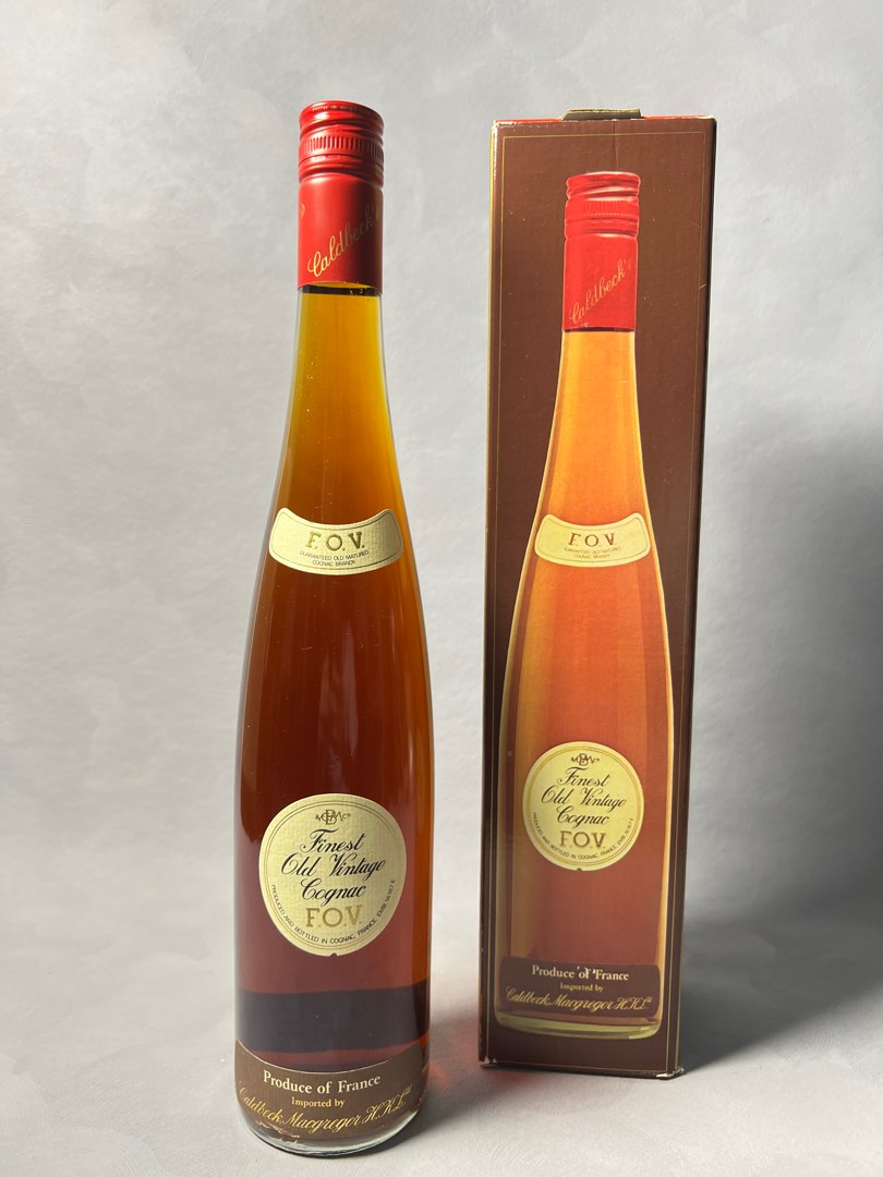 80年代 長頸 FOV Cognac 700ml 鐵蓋 廣和代理#老酒#洋酒#干邑（194）高水、收藏級品相, 嘢食 & 嘢飲, 酒精飲料 ...