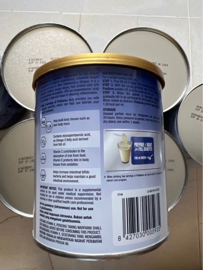 Abbott Prosure Nutritional Supplement - Vanilla, Health & Nutrition ...