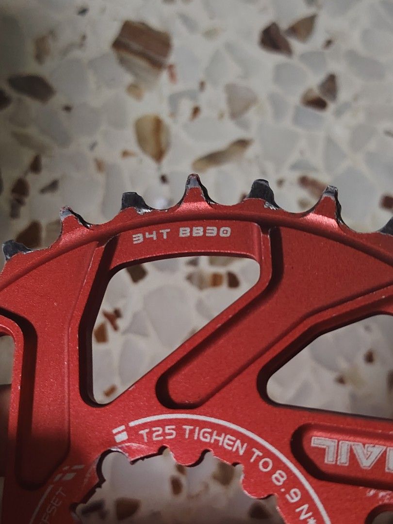 Direct Mount GXP MTB Chainring For SRAM 34T Chainring - Red, Sports ...